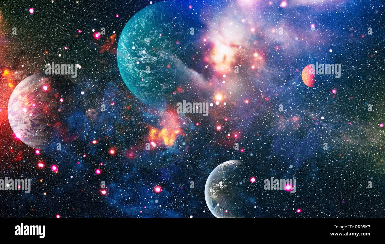 night sky, star in the space. Collage on space, science and education ...