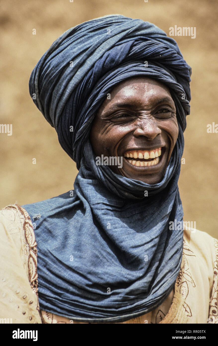 Nigerien Man Laughing, Ayorou, Niger Stock Photo - Alamy