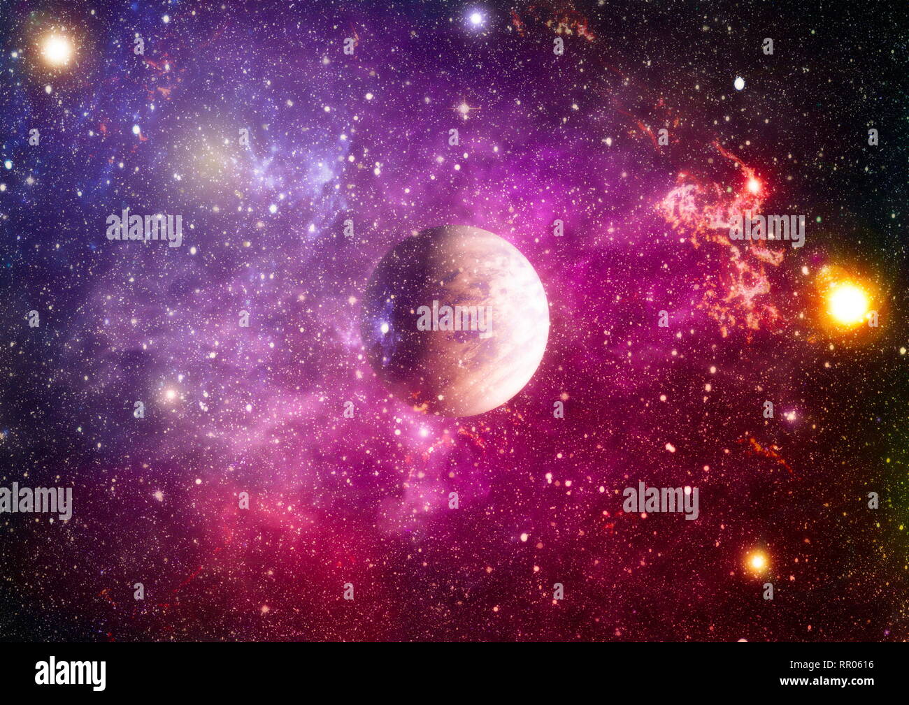 night sky, star in the space. Collage on space, science and education ...