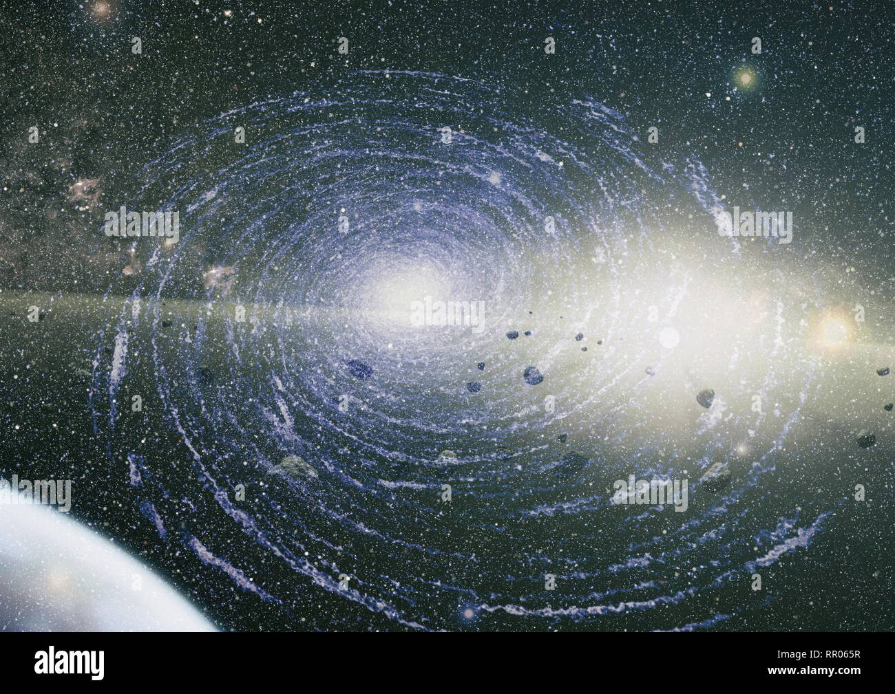 night sky, star in the space. Collage on space, science and education ...