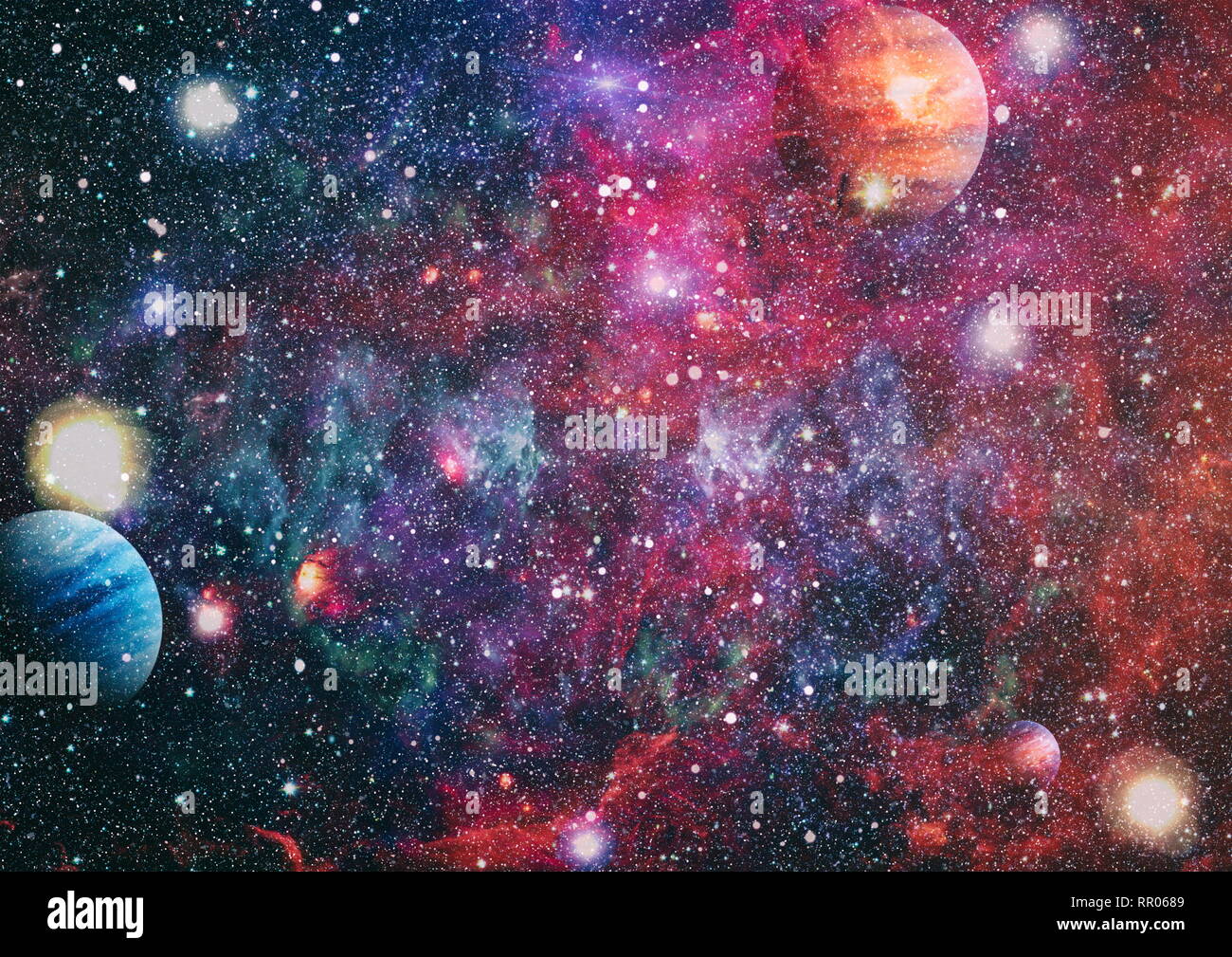 night sky, star in the space. Collage on space, science and education ...