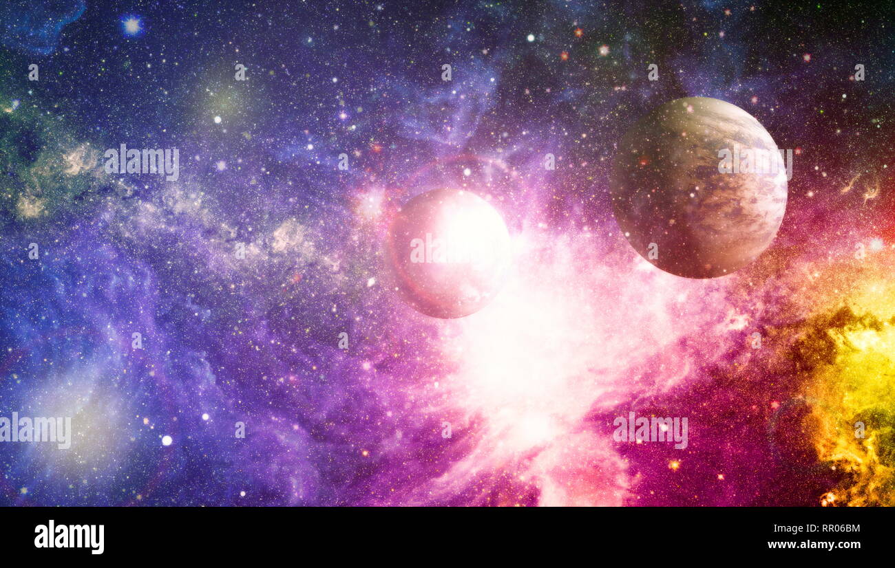 night sky, star in the space. Collage on space, science and education ...