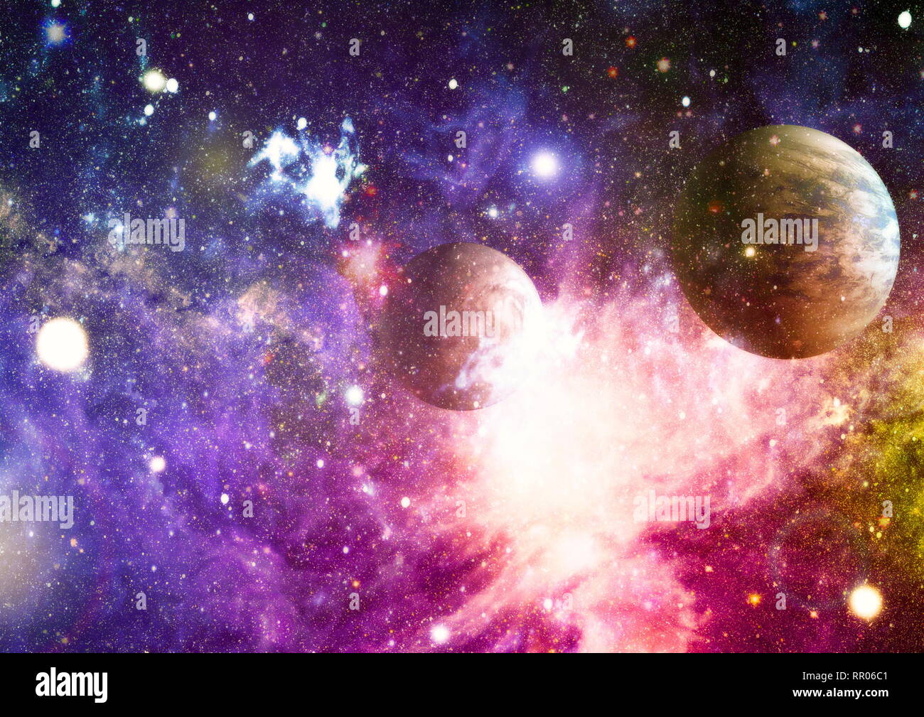 night sky, star in the space. Collage on space, science and education ...