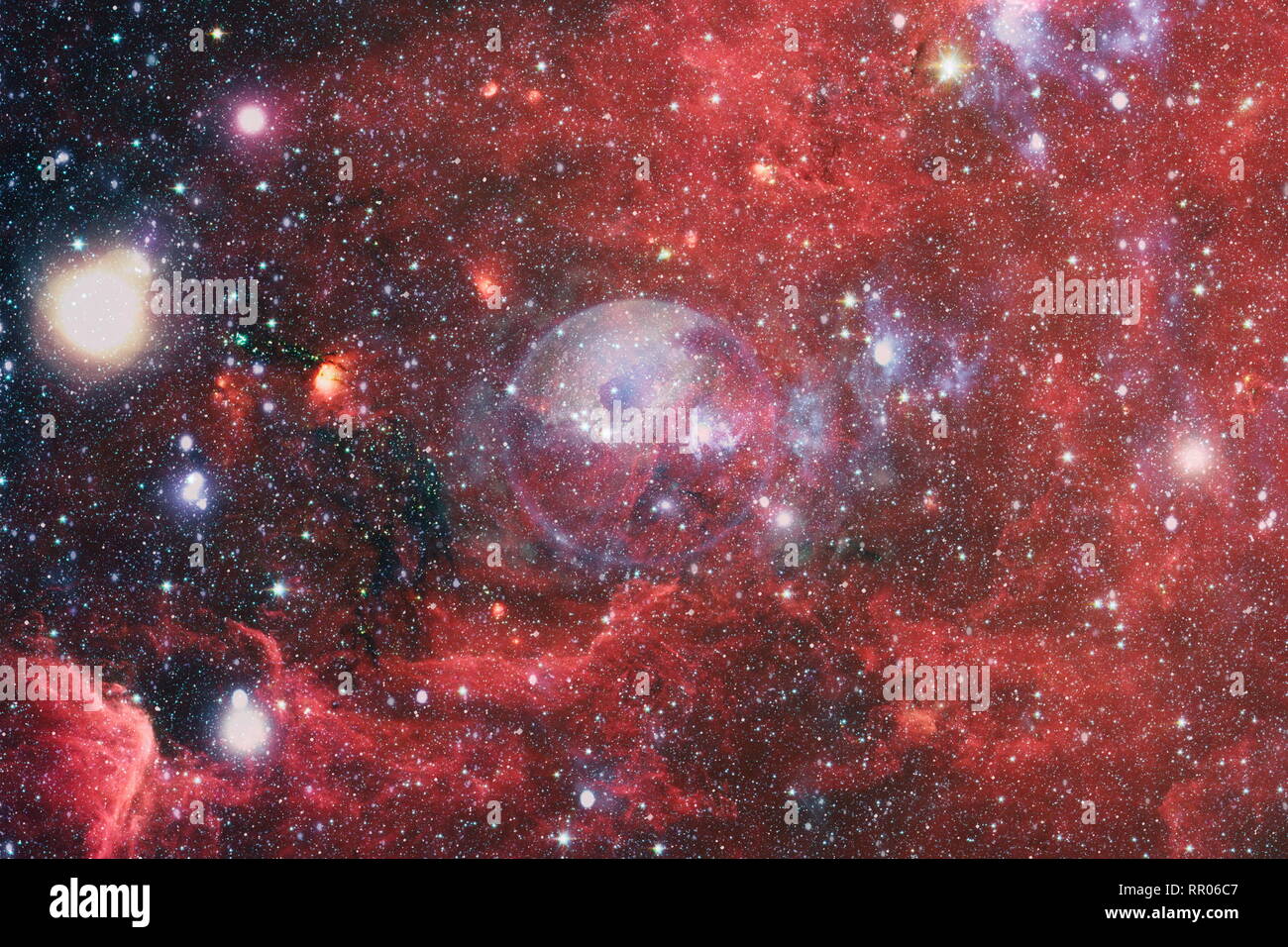 night sky, star in the space. Collage on space, science and education ...