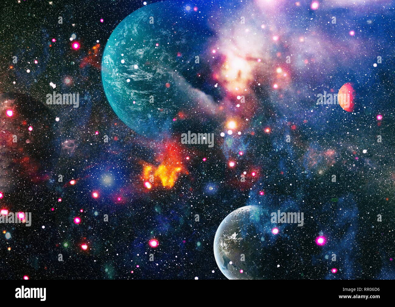 planets, stars and galaxies in outer space showing the beauty of space ...