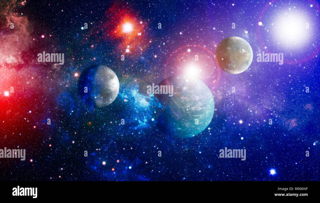 planets, stars and galaxies in outer space showing the beauty of space ...