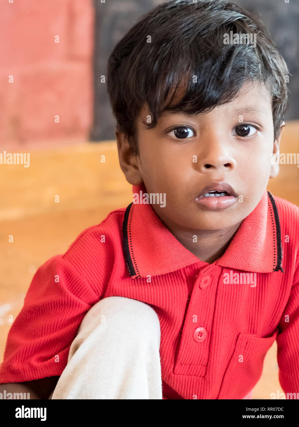 PUDUCHERY, INDIA - DECEMBER Circa, 2018. Unidentified poor Indian ...