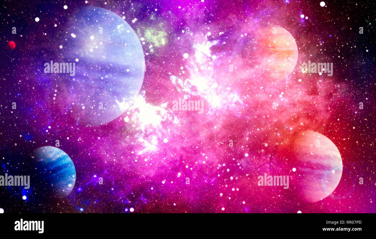 Far being shone nebula and star field against space. Elements of this ...