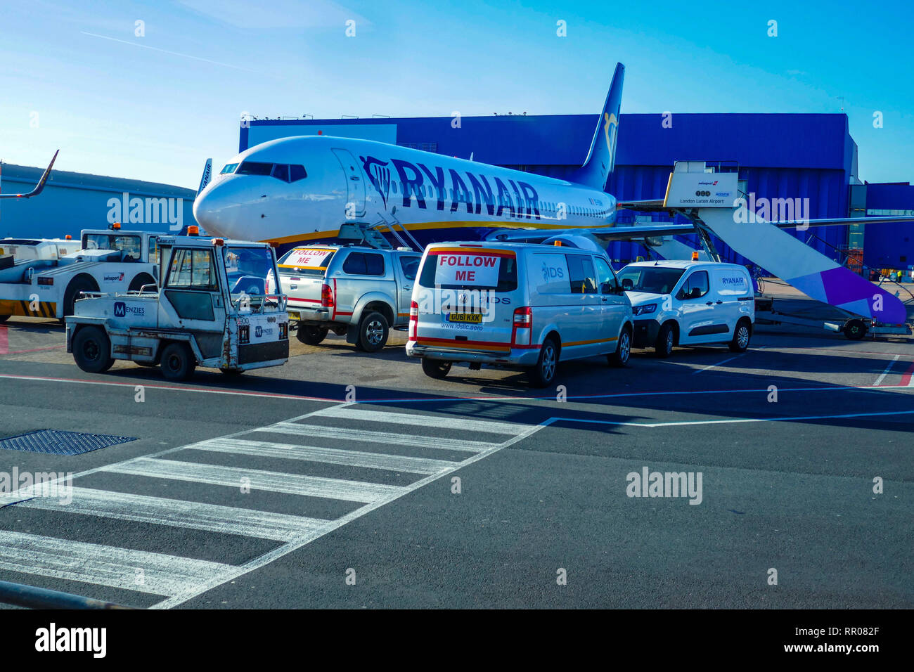 Ryanair Boeing 737 on apron at Luton Airport, Luton, London, England ...