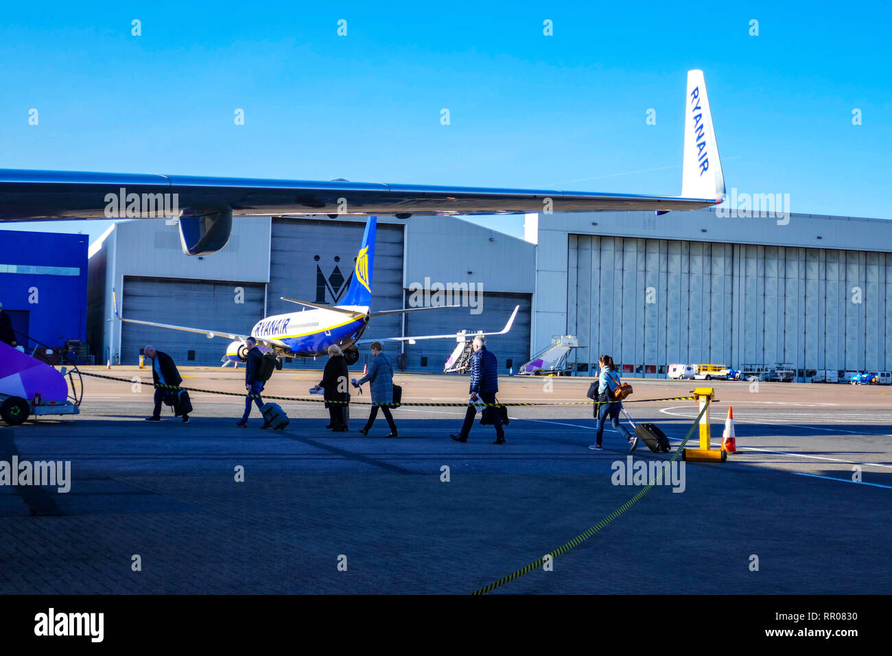 Ryanair Boeing 737 on apron at Luton Airport, Luton, London, England ...