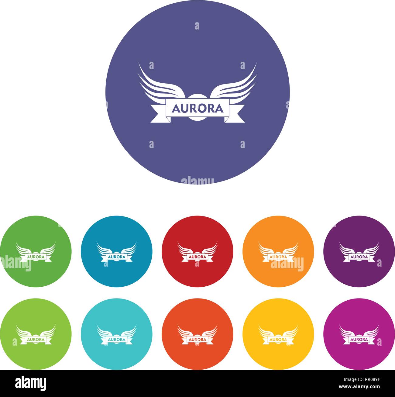 Aurora wing icons set vector color Stock Vector Image & Art - Alamy