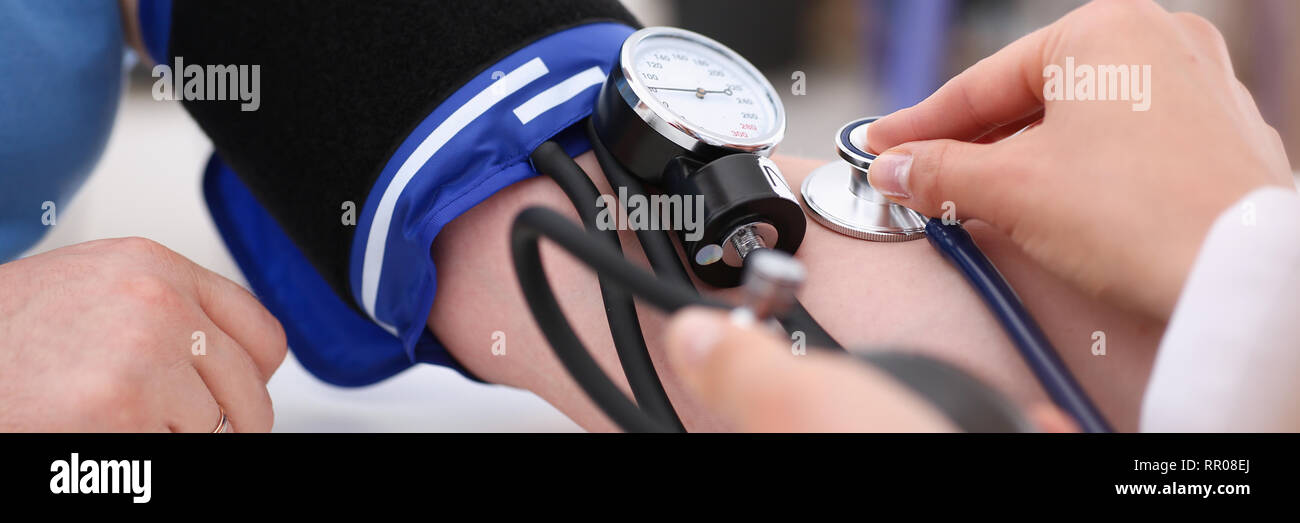 Female doctor arms make medic procedure closeup Stock Photo - Alamy