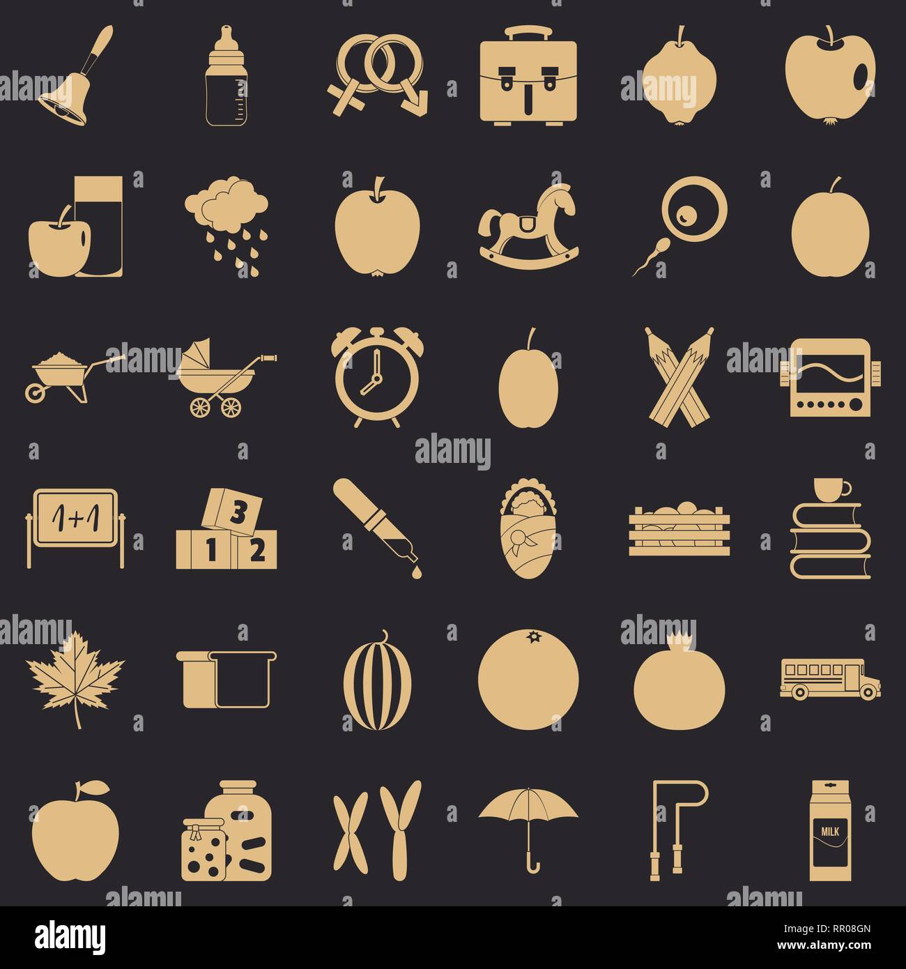 Preschool icons set, simple style Stock Vector Image & Art - Alamy