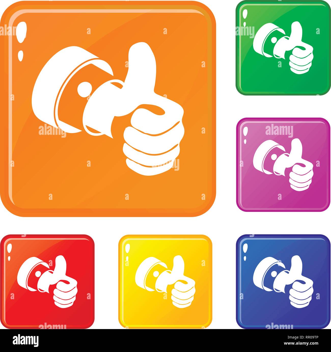 Election thumb up icons set vector color Stock Vector Image & Art - Alamy