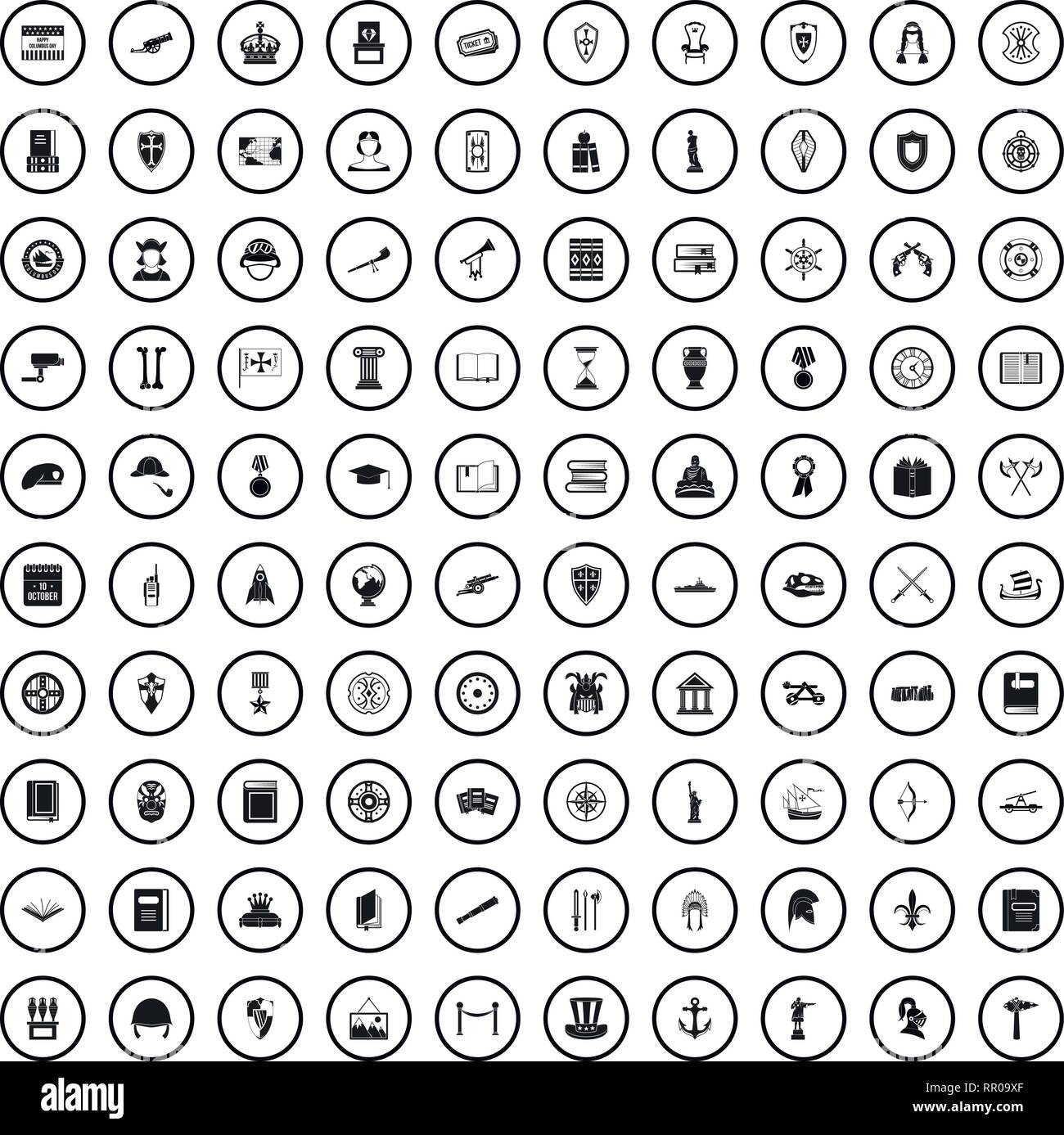 100 history icons set, simple style Stock Vector Image & Art - Alamy