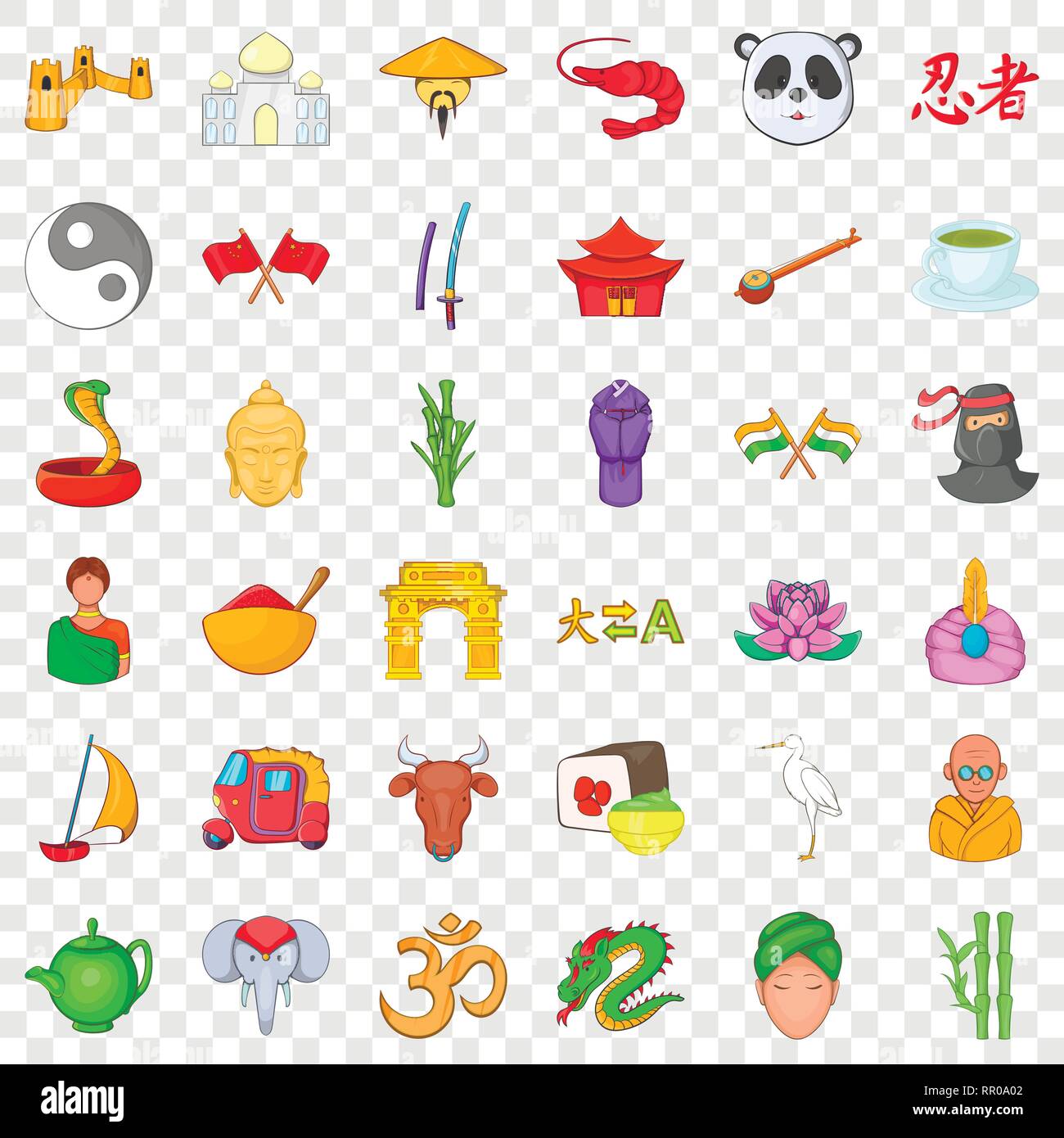 Asia icons set, cartoon style Stock Vector Image & Art - Alamy