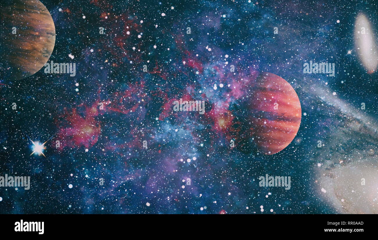The explosion supernova. Bright Star Nebula. Distant galaxy. New Year ...