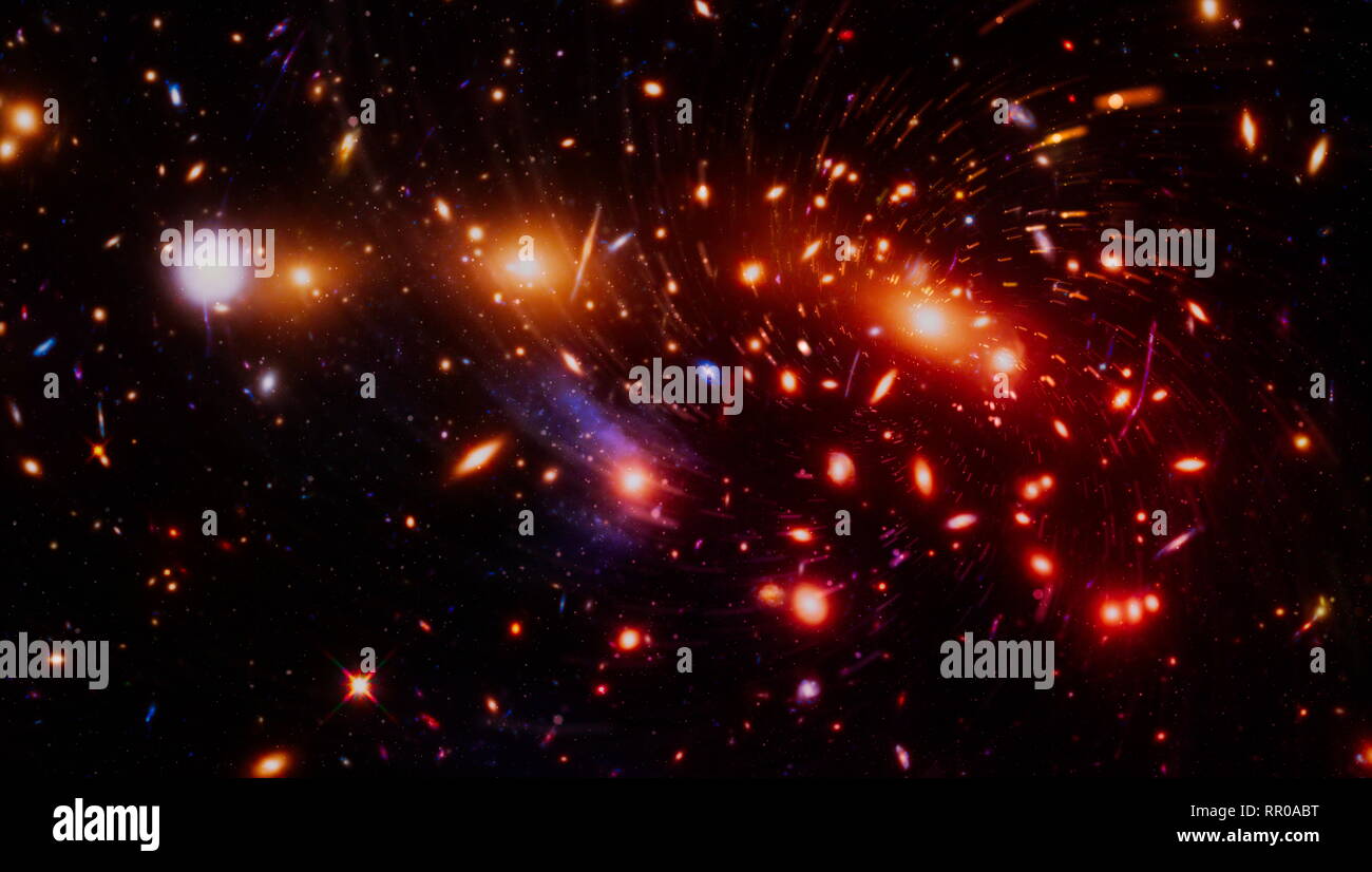 The explosion supernova. Bright Star Nebula. Distant galaxy. New Year ...