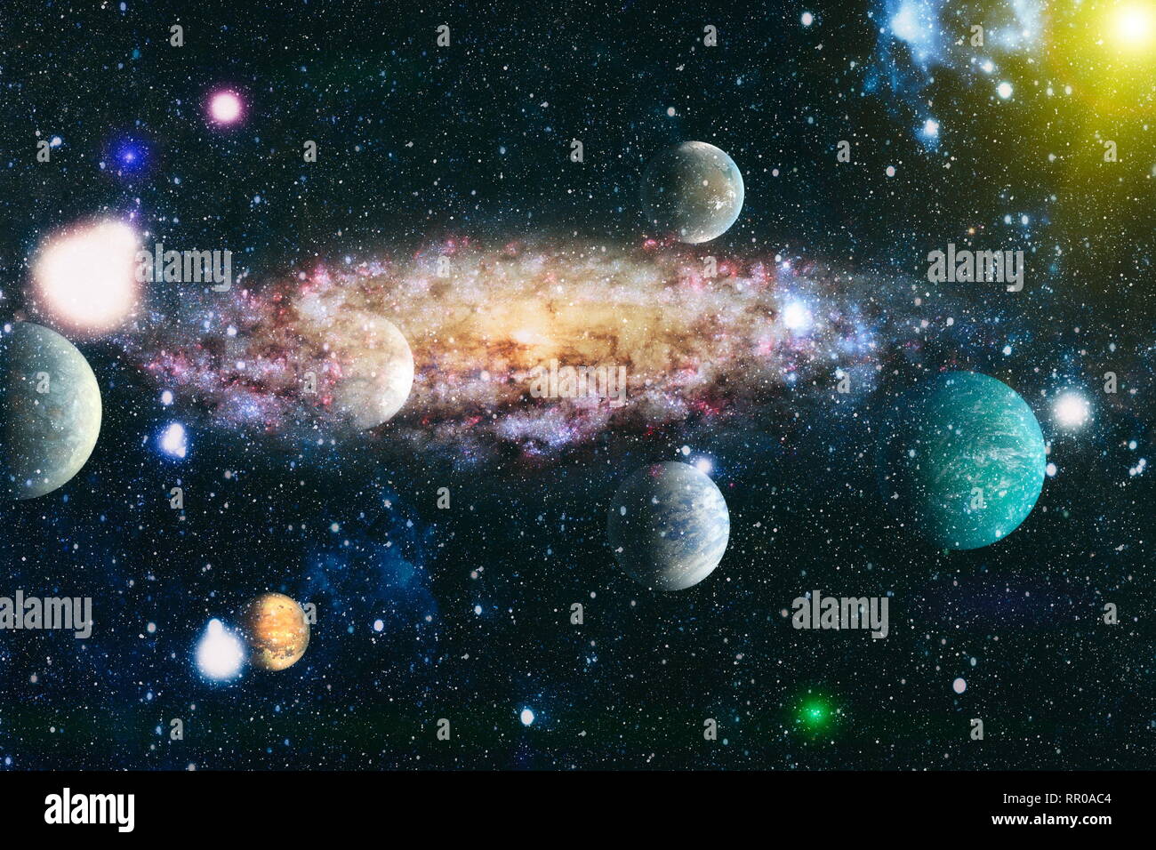 The explosion supernova. Bright Star Nebula. Distant galaxy. New Year ...