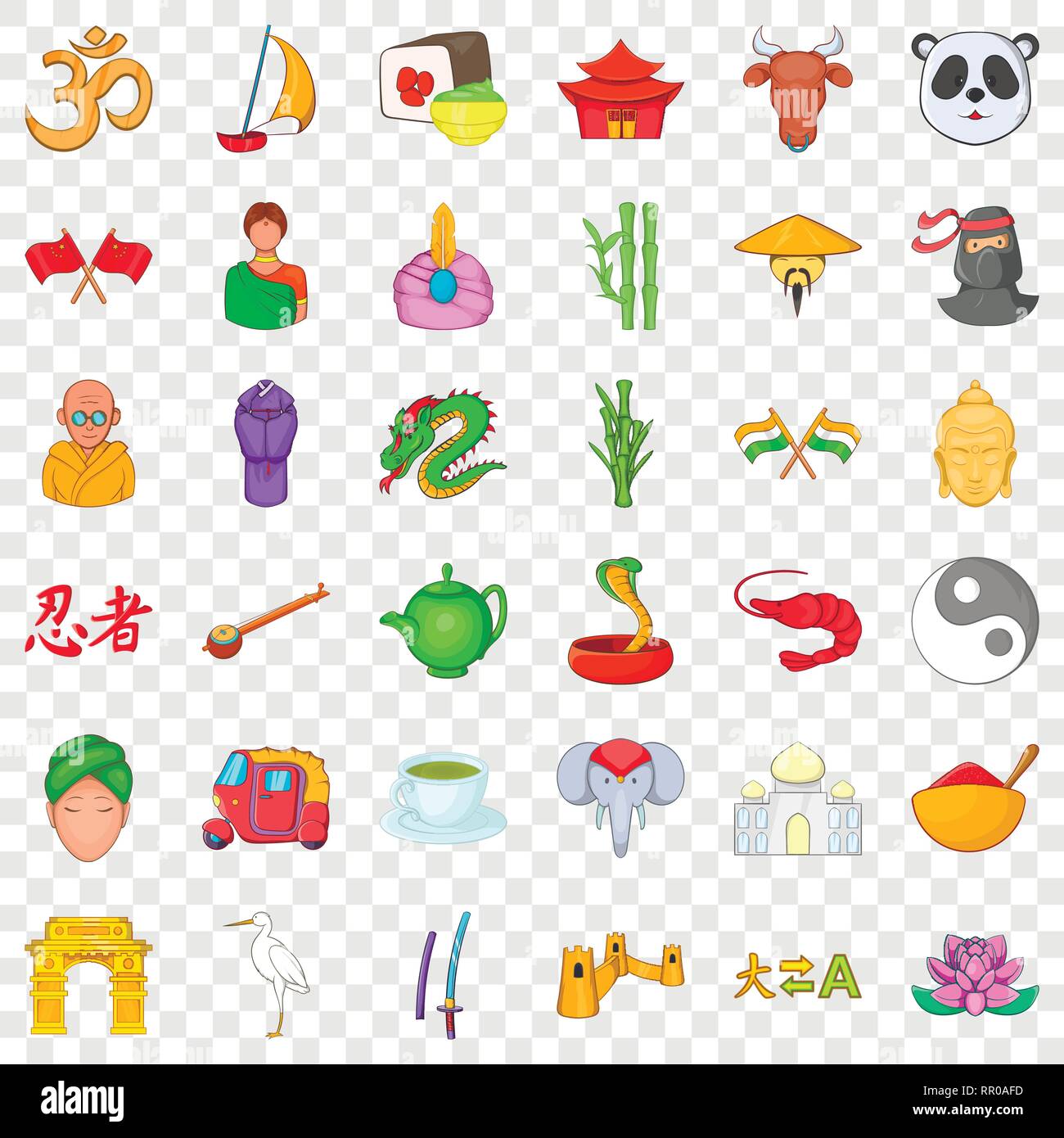 China icons set, cartoon style Stock Vector Image & Art - Alamy