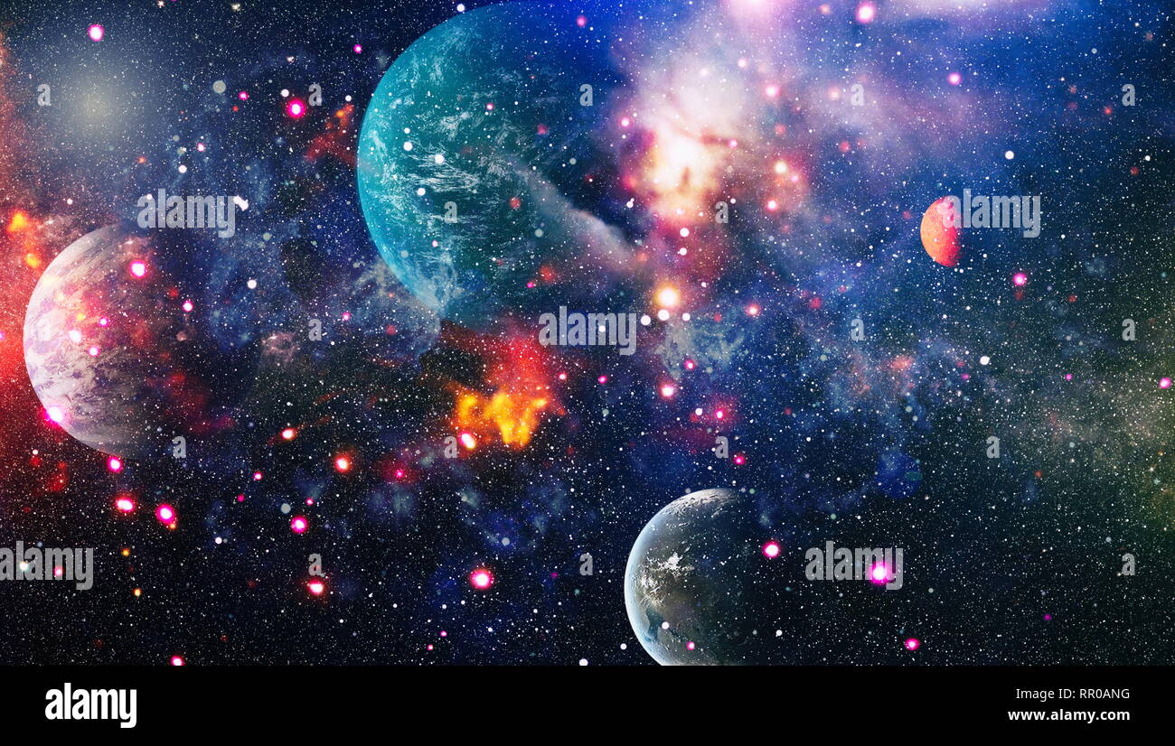 The explosion supernova. Bright Star Nebula. Distant galaxy. New Year ...