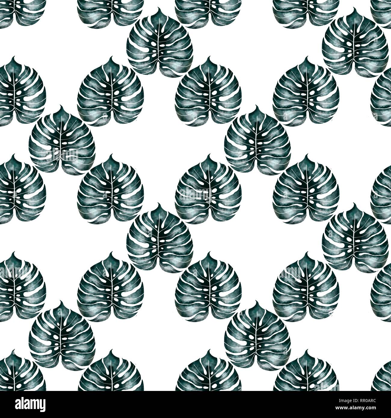 Jungle monstera leaf seamless pattern 4 Stock Photo - Alamy