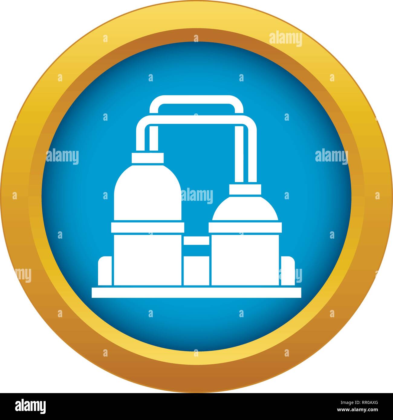 Oil processing factory icon blue vector isolated Stock Vector Image ...