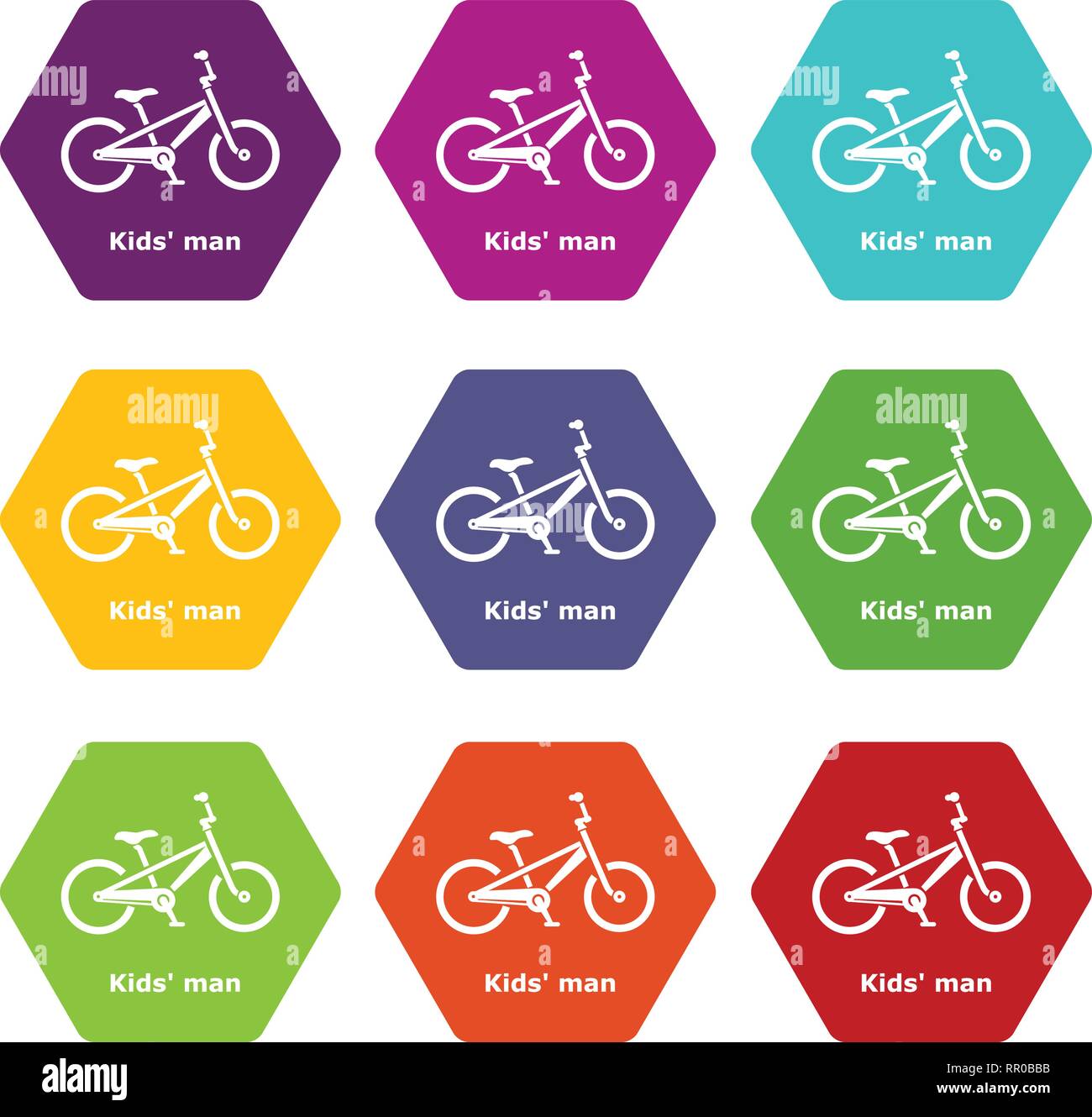 Kids man bike icons set 9 vector Stock Vector Image & Art - Alamy