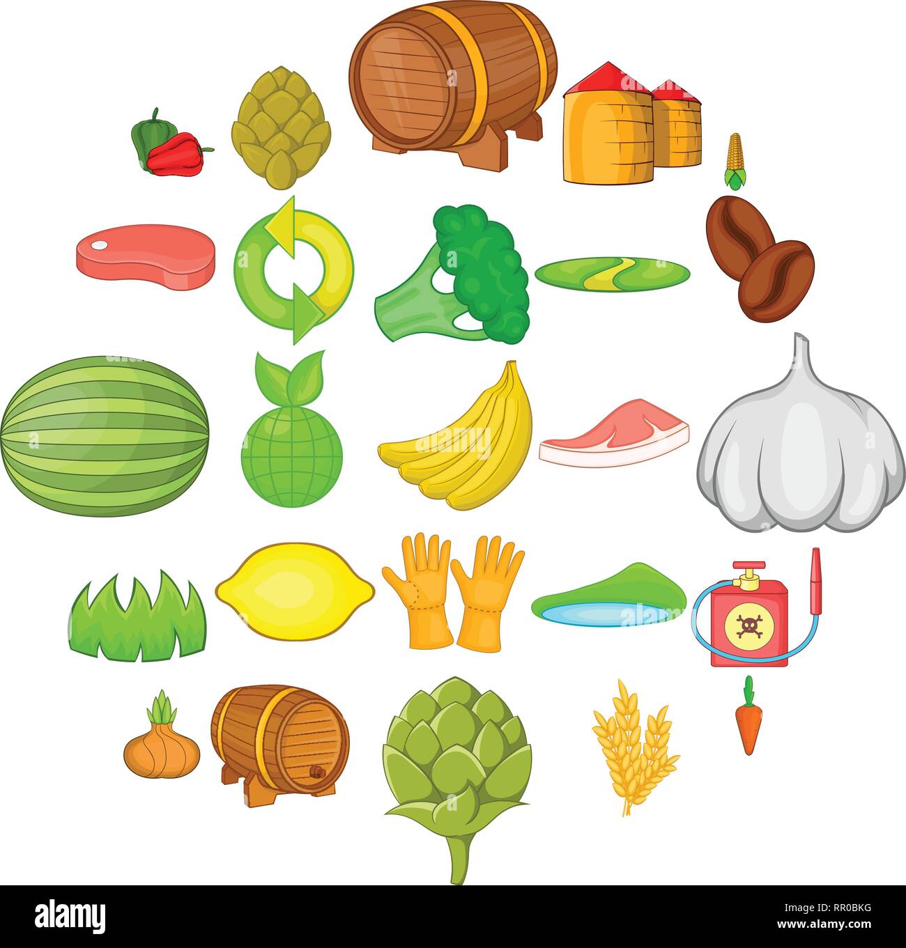 Vegan icons set, cartoon style Stock Vector Image & Art - Alamy