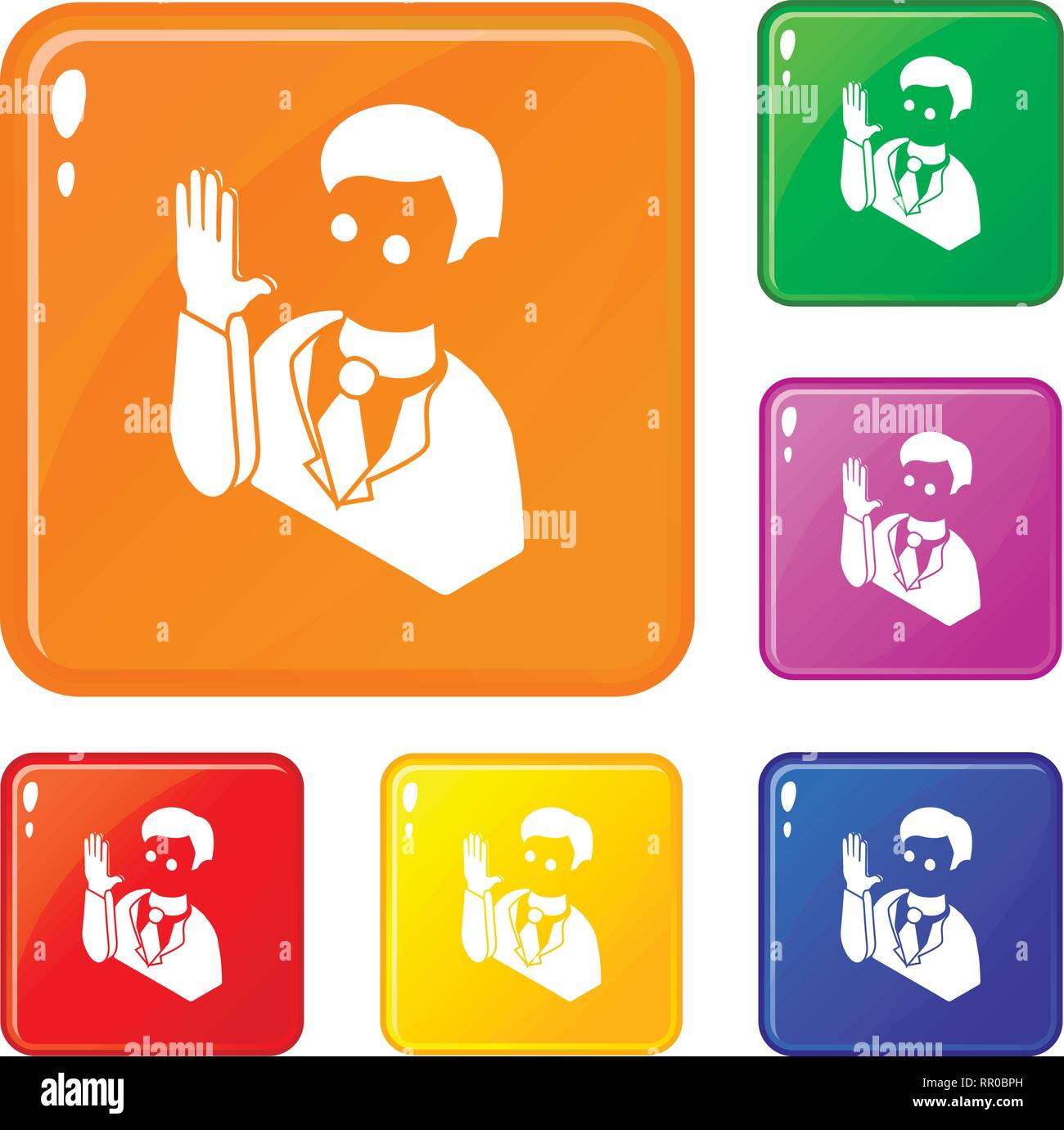 Election candidate oath icons set vector color Stock Vector Image & Art ...