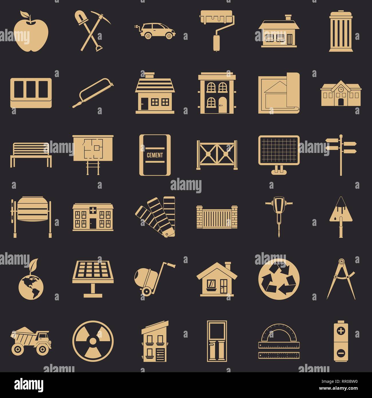 Architecture icons set, simple style Stock Vector Image & Art - Alamy