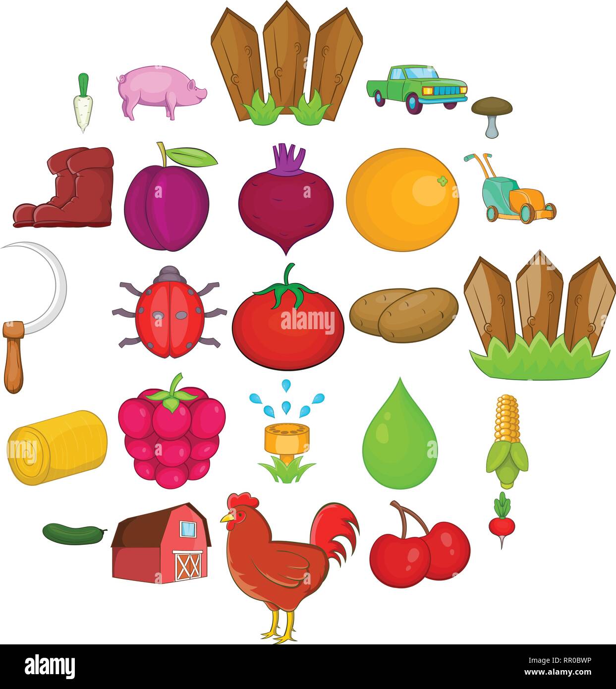 Stockyard icons set, cartoon style Stock Vector Image & Art - Alamy