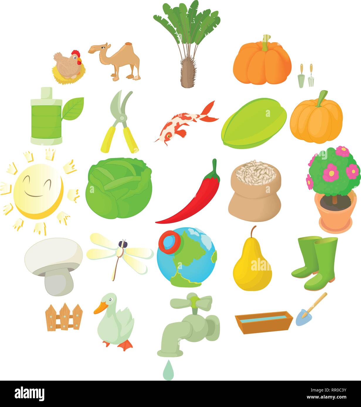 Barnyard icons set, cartoon style Stock Vector Image & Art - Alamy