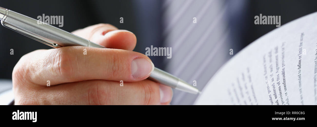 Male arm in suit and tie fill form clipped Stock Photo - Alamy