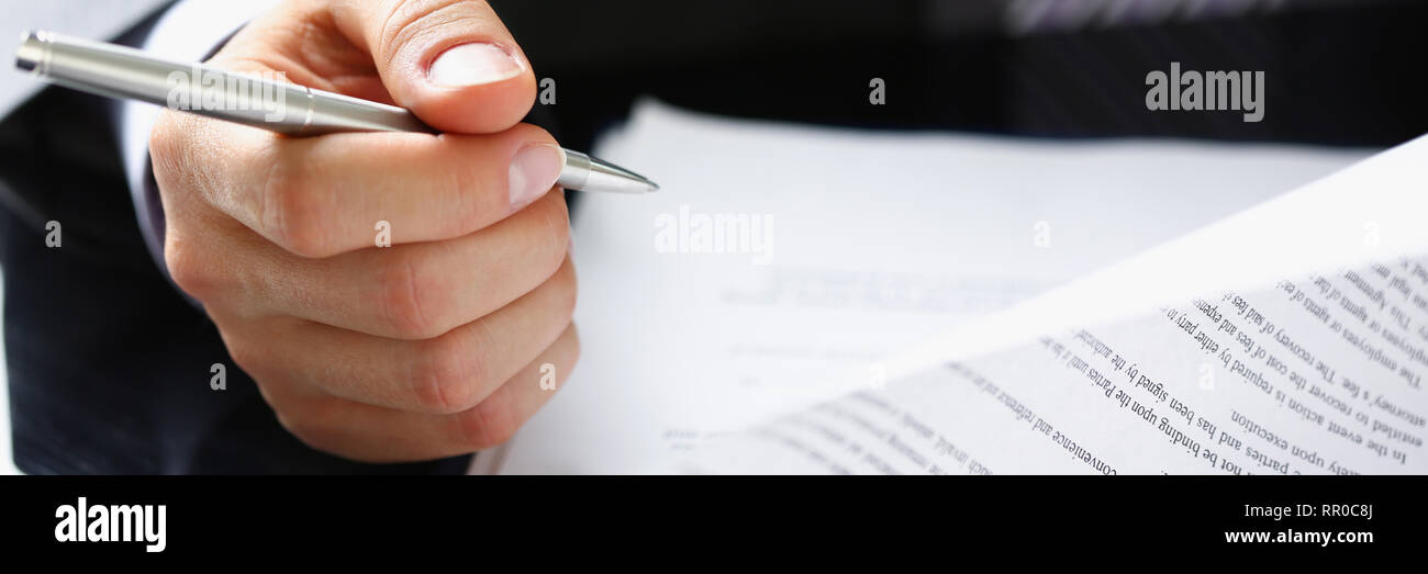 Male arm in suit and tie fill form clipped Stock Photo - Alamy