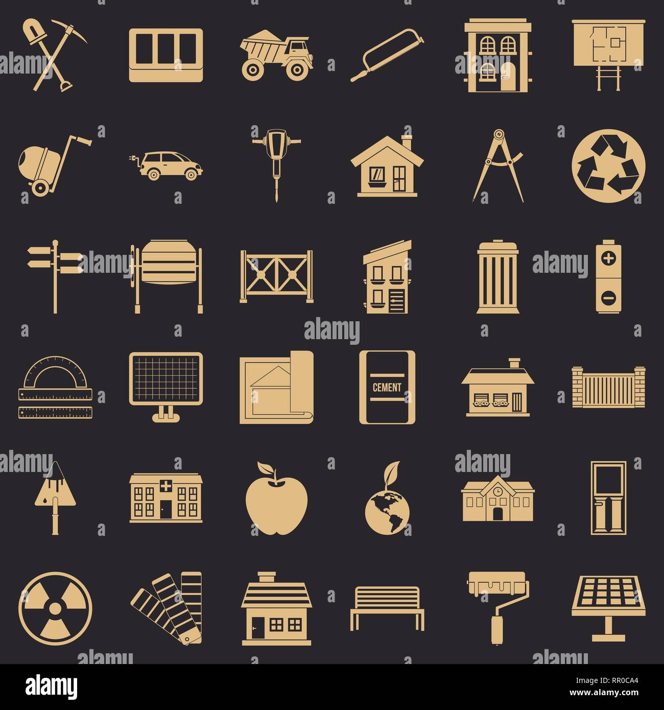 Construction icons set, simple style Stock Vector Image & Art - Alamy