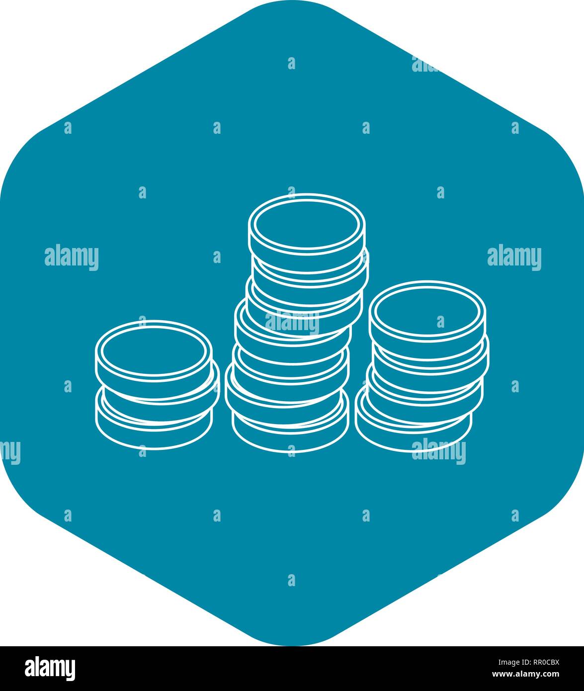 Coins icon, outline style Stock Vector Image & Art - Alamy