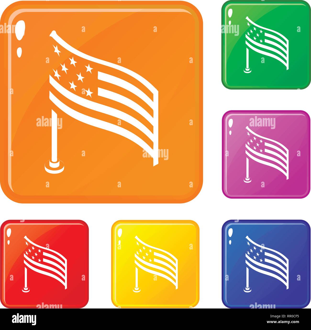 American flag icons set vector color Stock Vector Image & Art - Alamy
