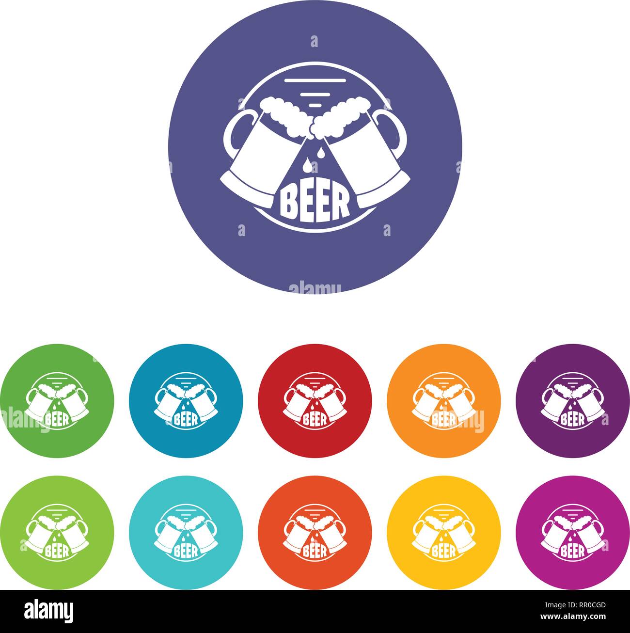 Best glass beer icons set vector color Stock Vector Image & Art - Alamy