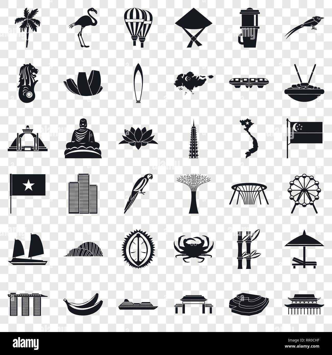 Asian country icons set, simple style Stock Vector Image & Art - Alamy