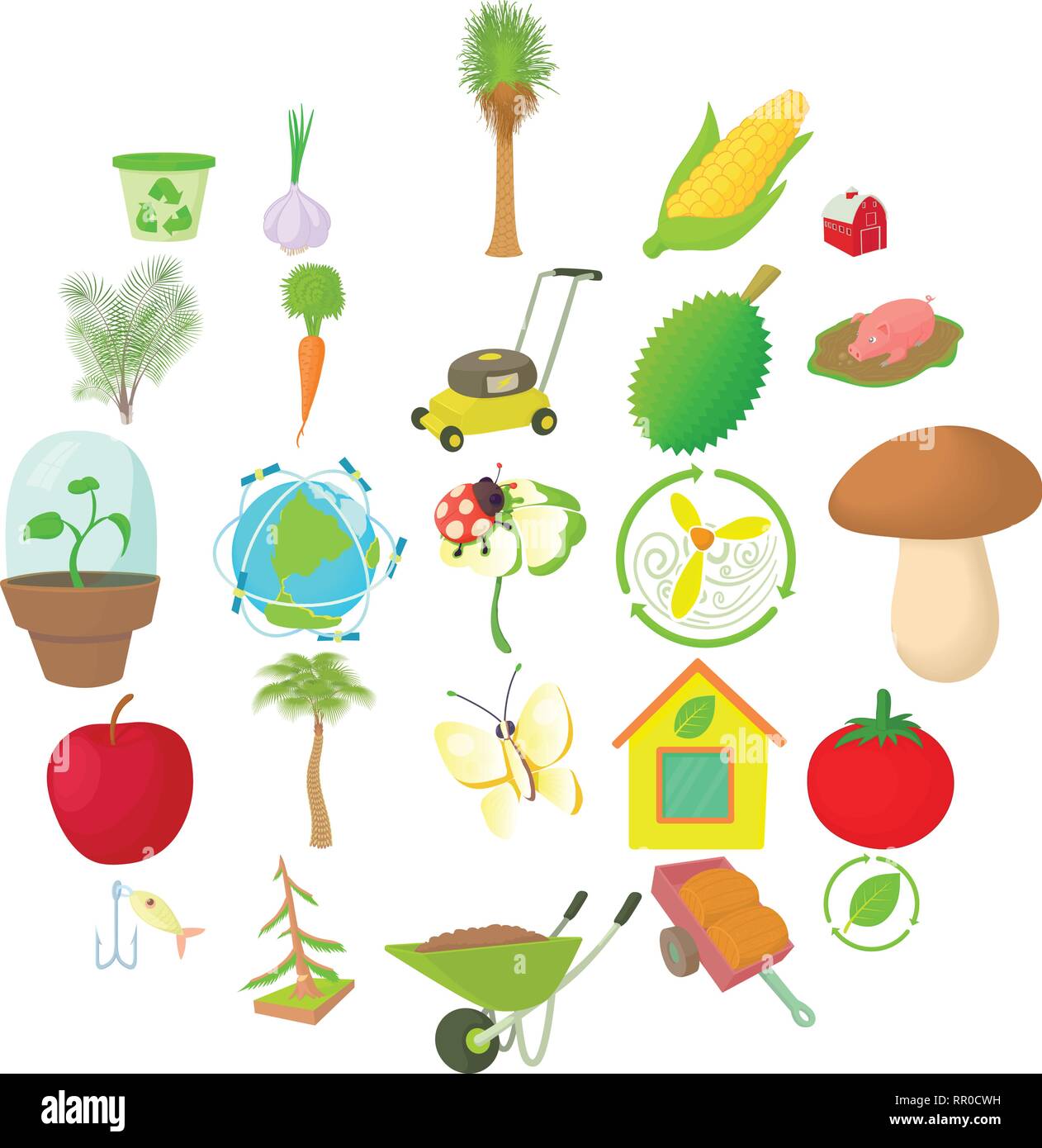 Garden icons set, cartoon style Stock Vector Image & Art - Alamy