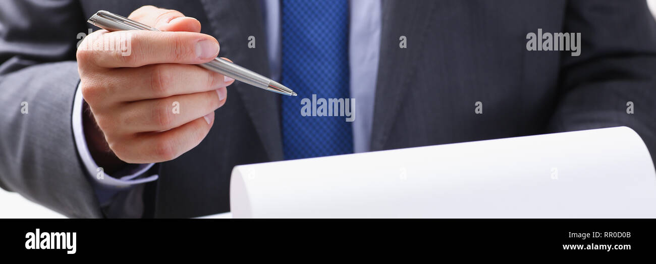 Male arm in suit and tie fill form clipped Stock Photo - Alamy