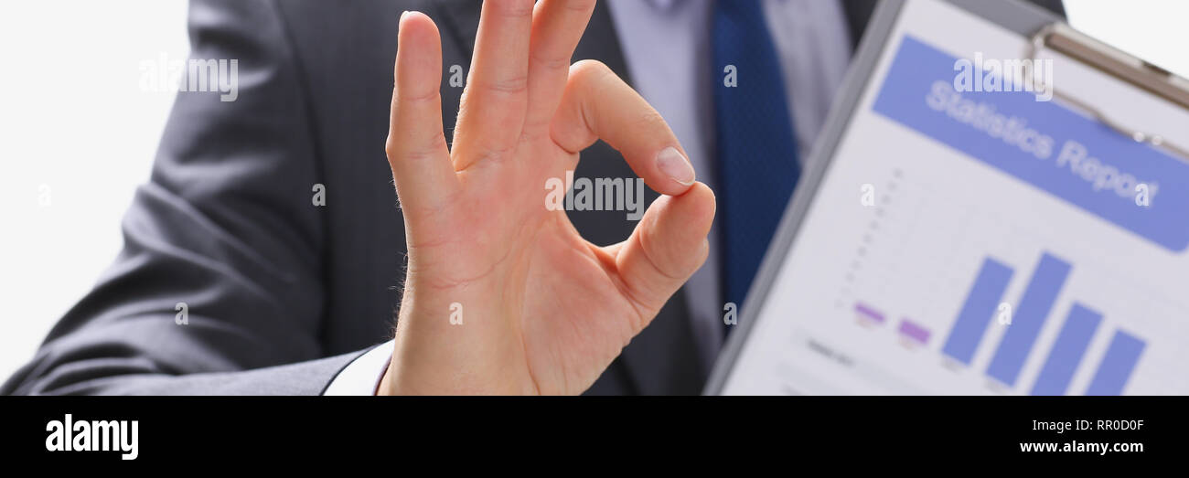 Male hand showing OK or confirm sign with Stock Photo - Alamy