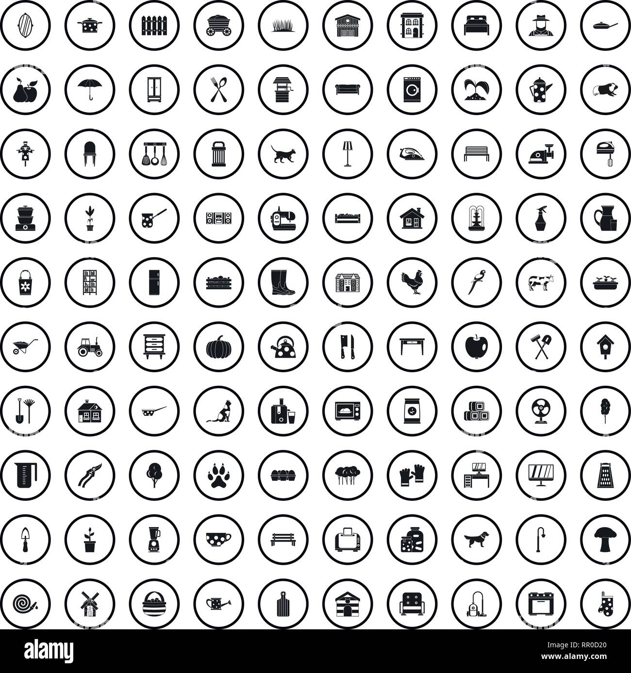 100 household icons set, simple style Stock Vector Image & Art - Alamy