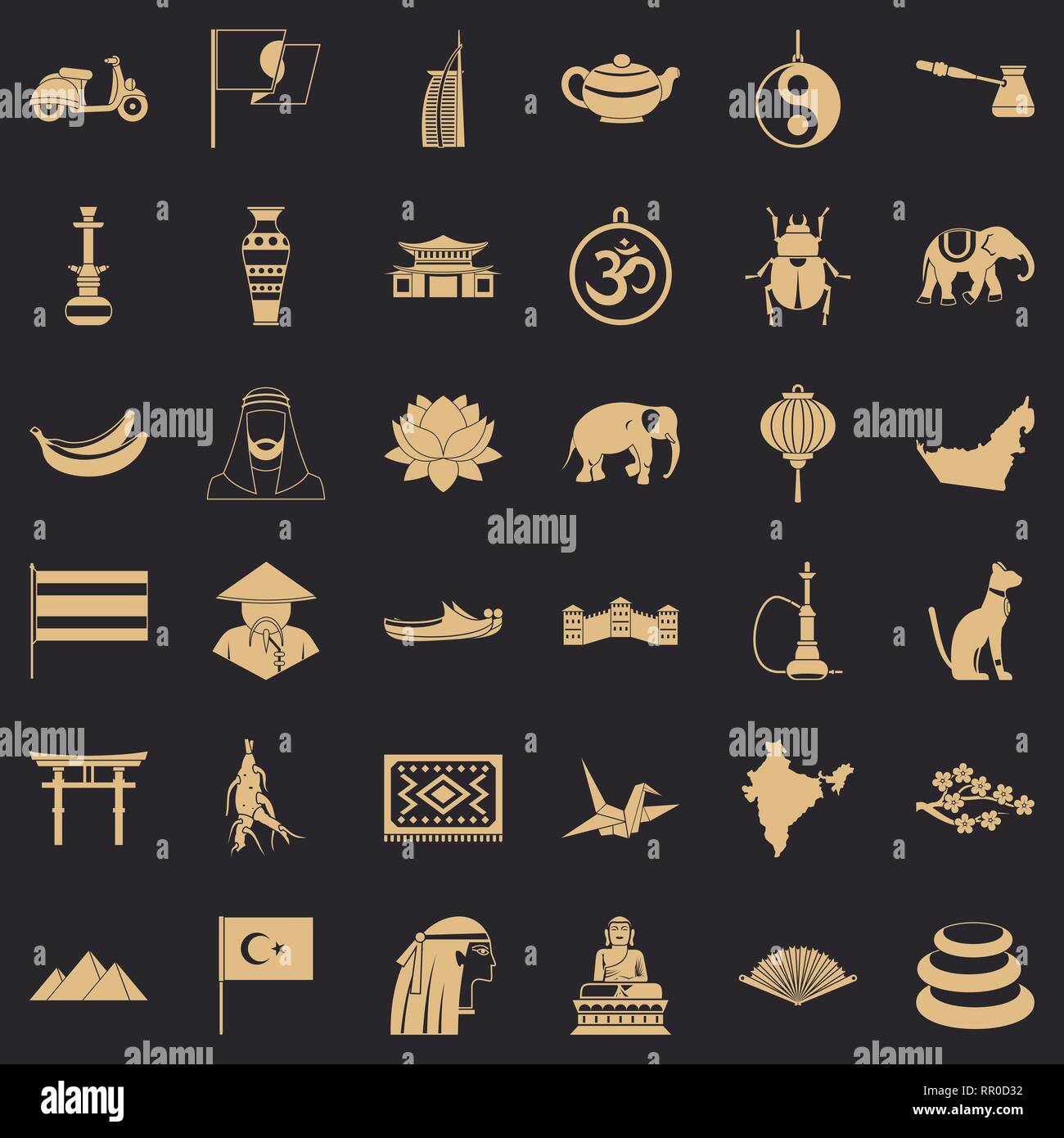 Asia icons set, simple style Stock Vector Image & Art - Alamy