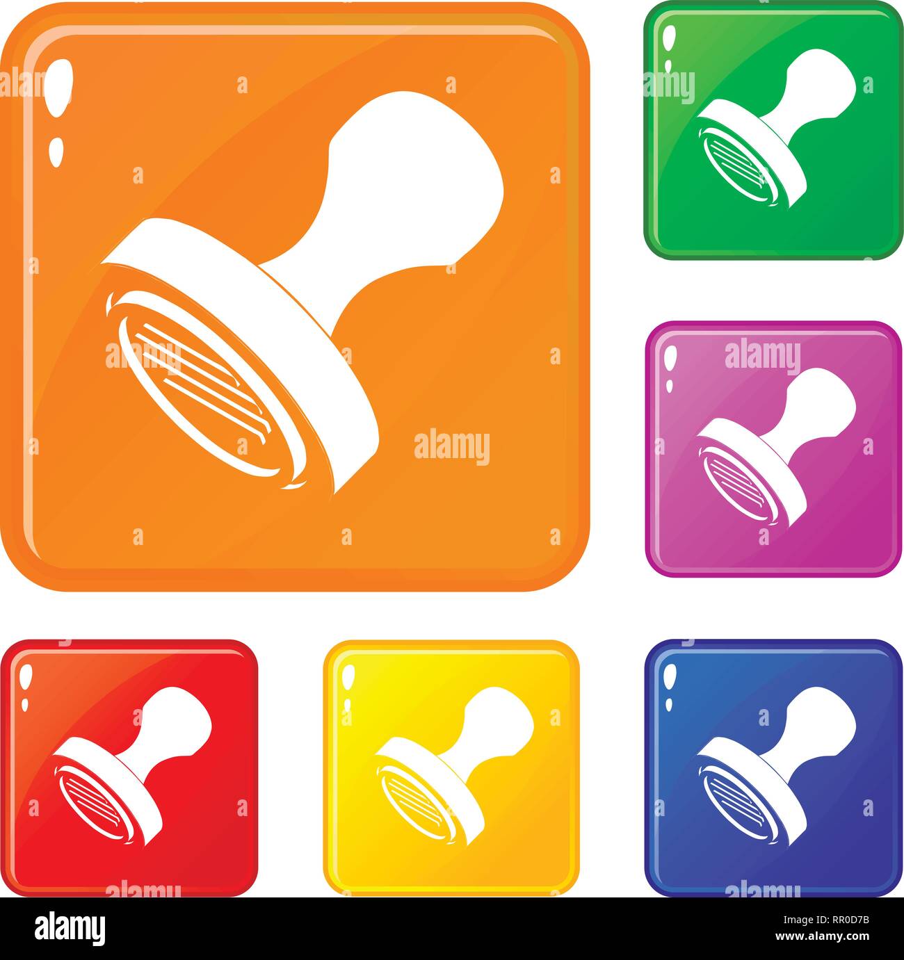 Postal stamp icons set vector color Stock Vector Image & Art - Alamy