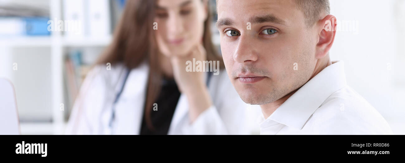Satisfied happy handsome smiling male patient Stock Photo - Alamy