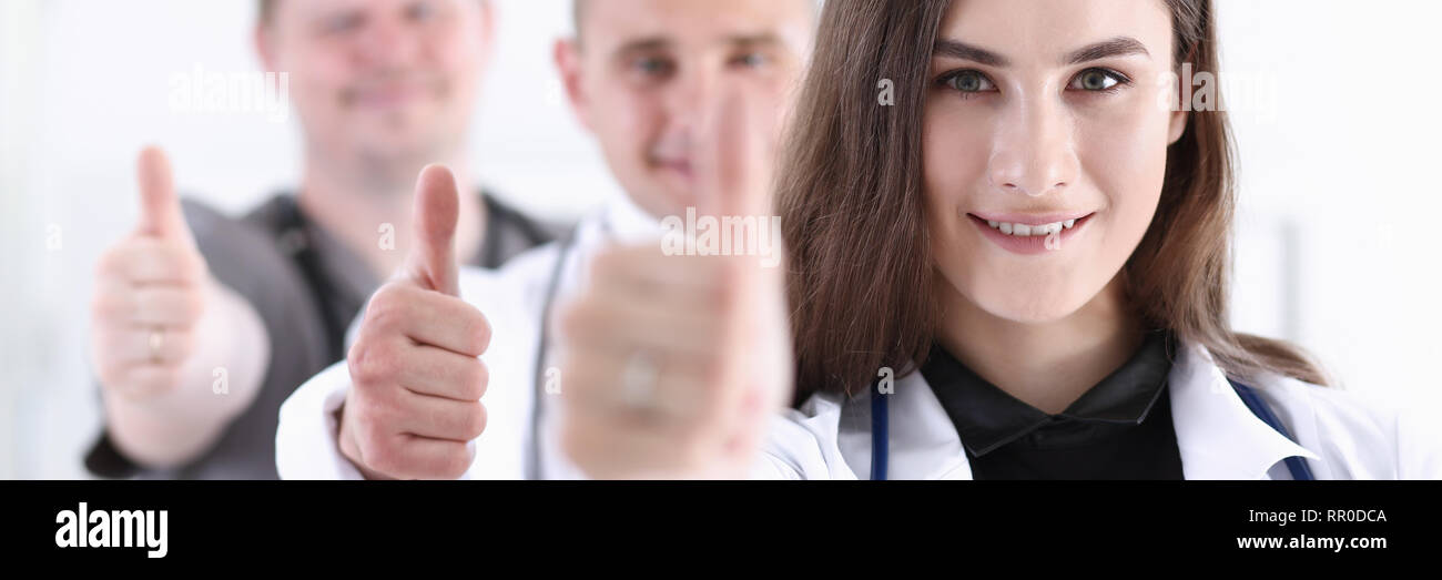 Group of doctor show OK or approval sign Stock Photo - Alamy