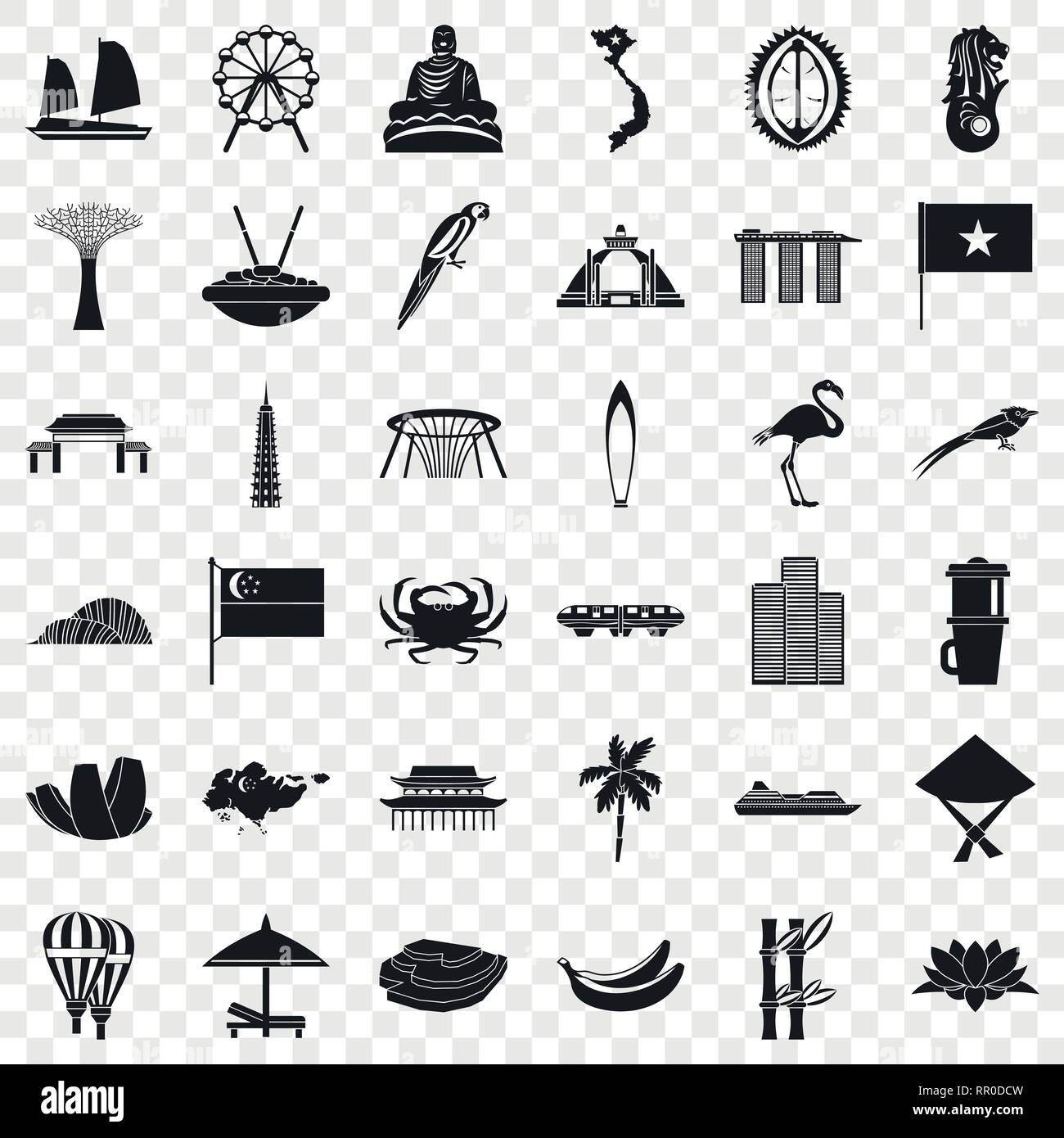 Asian country icons set, simple style Stock Vector Image & Art - Alamy