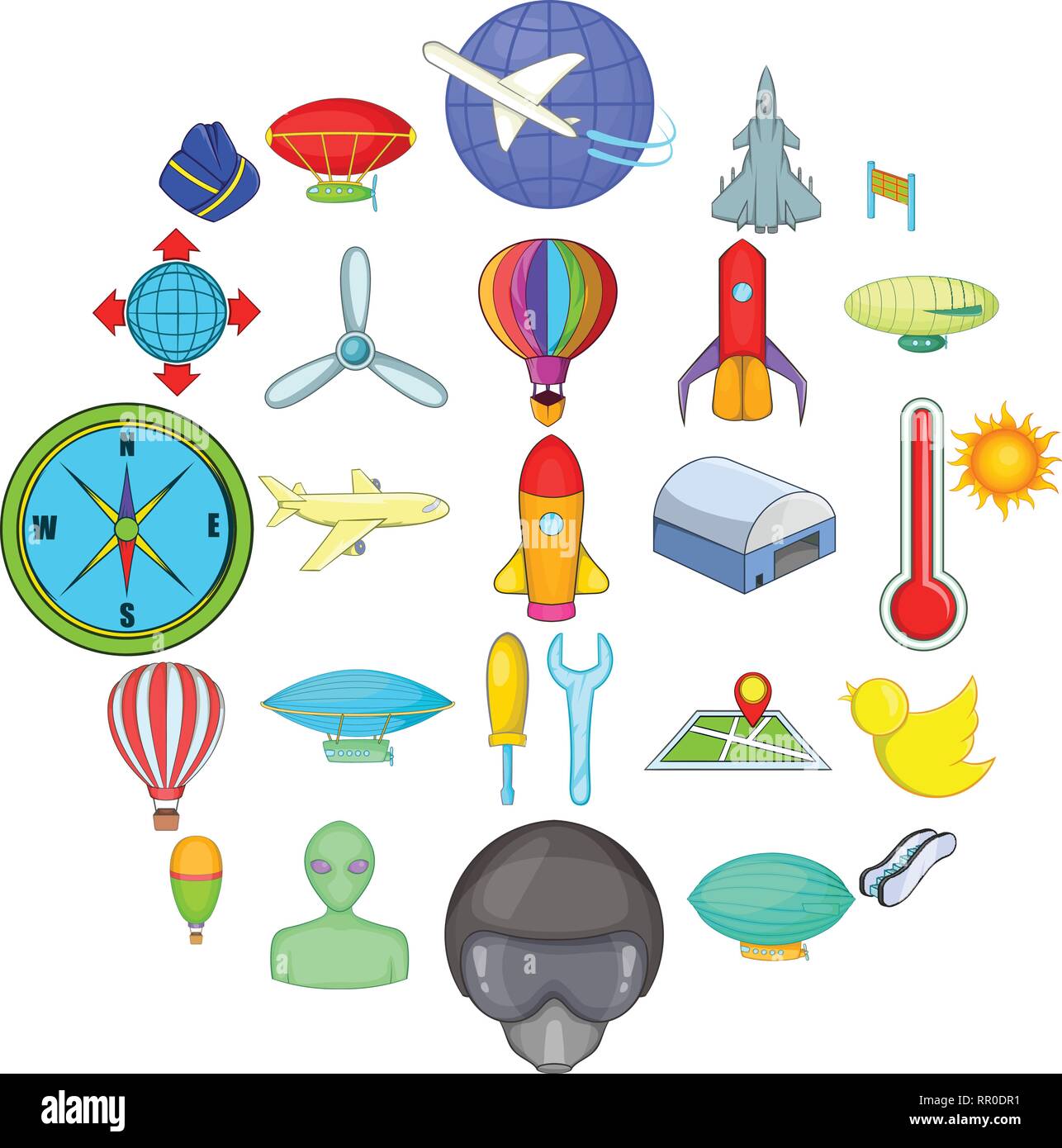 Space flight icons set, cartoon style Stock Vector Image & Art - Alamy